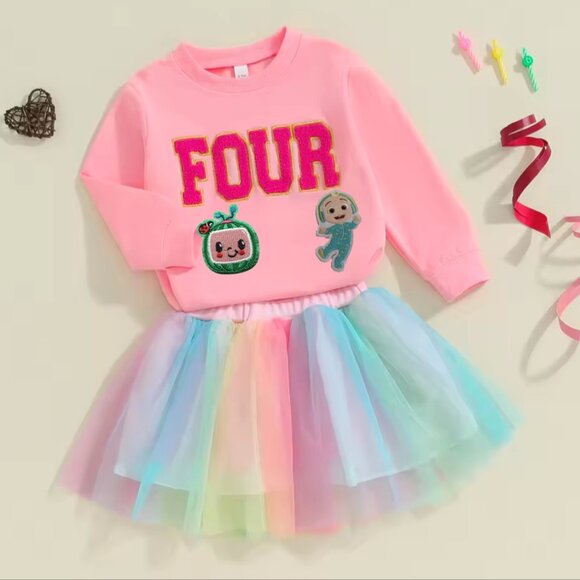 Dresses | Cocomelon Dress Outfit Fourth Birthday Coco Melon Clothes ...